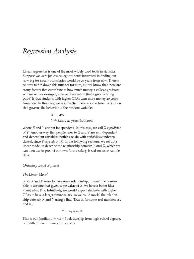 Regression Analysis Ordinary Least Squares Pdf Correlation And
