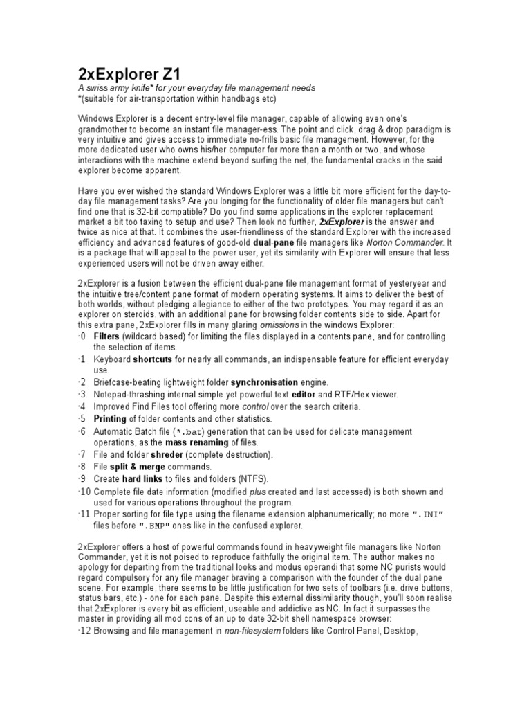 2 X Explorer | PDF | Computer File | System Software