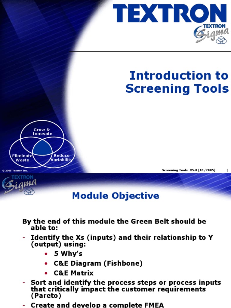 Introduction To Screening Tools: Grow & Innovate | PDF