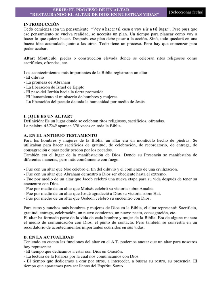 1 Restaurando El Altar Arruinado | PDF | Oración | Elijah