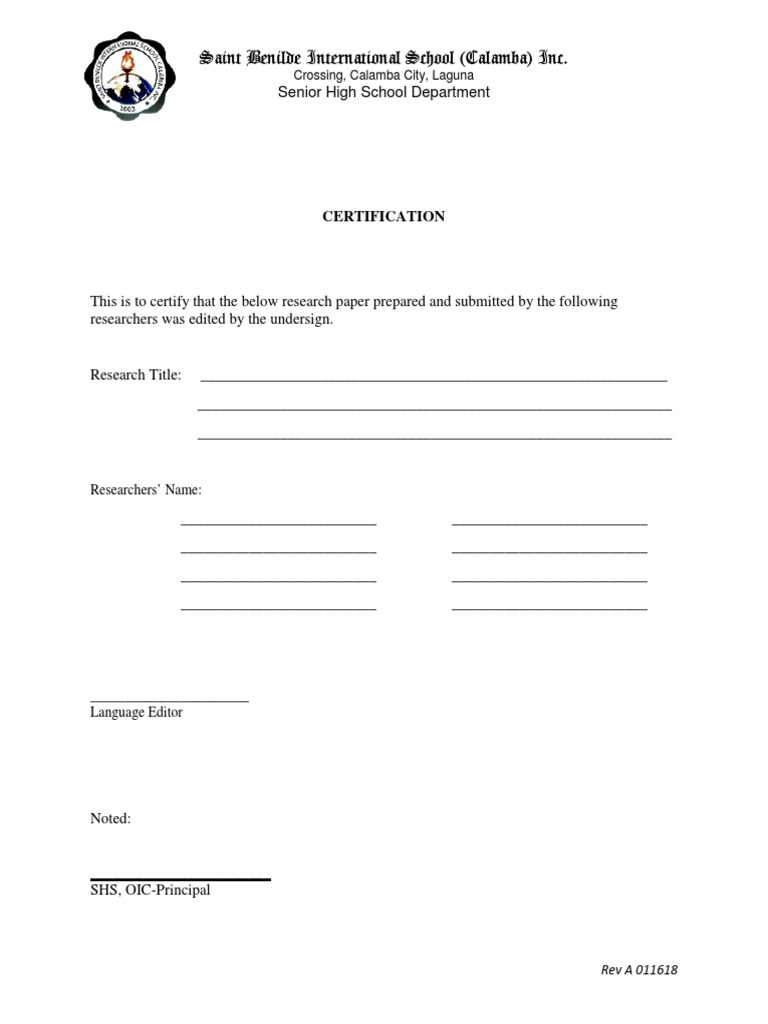Language Editing Certification Document | PDF