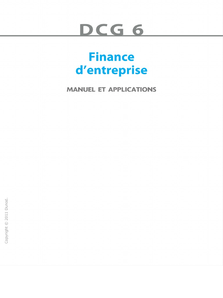 DCG 6 - Finance D'entreprise PDF | PDF