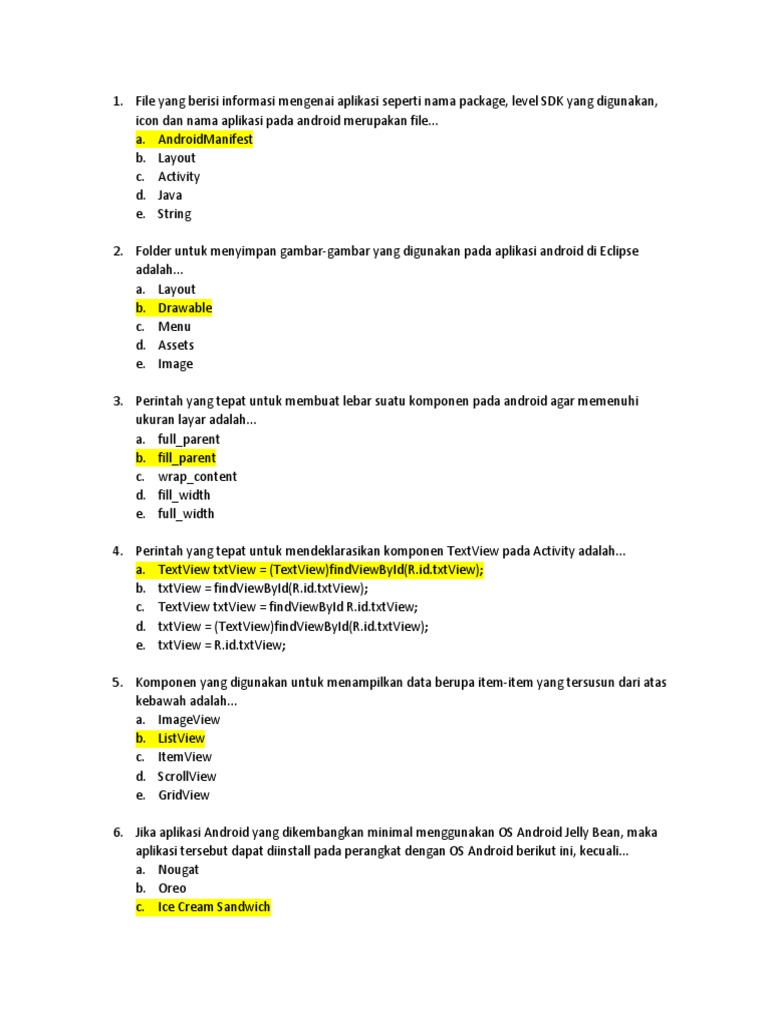 Contoh Soal Pemrograman Bergerak | PDF