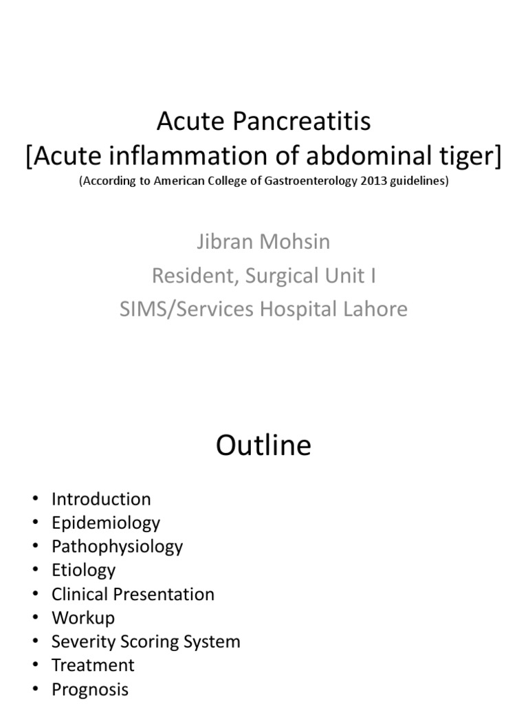 Guidelines for the Diagnosis and Management of Acute Pancreatitis | PDF ...