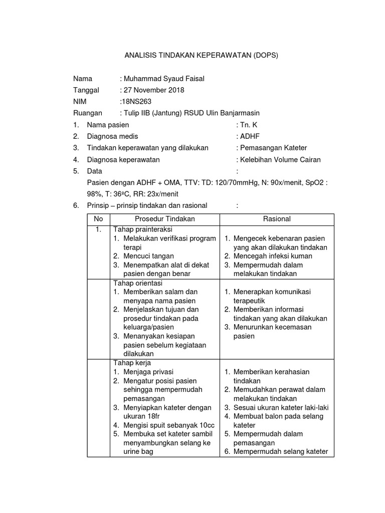 DOPS Pemasangan Kateter | PDF