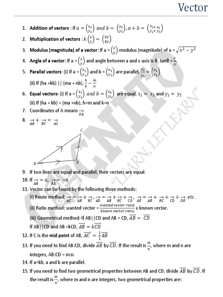 Edexcel IGCSE Vector Notes | PDF | Trigonometric Functions | Triangle