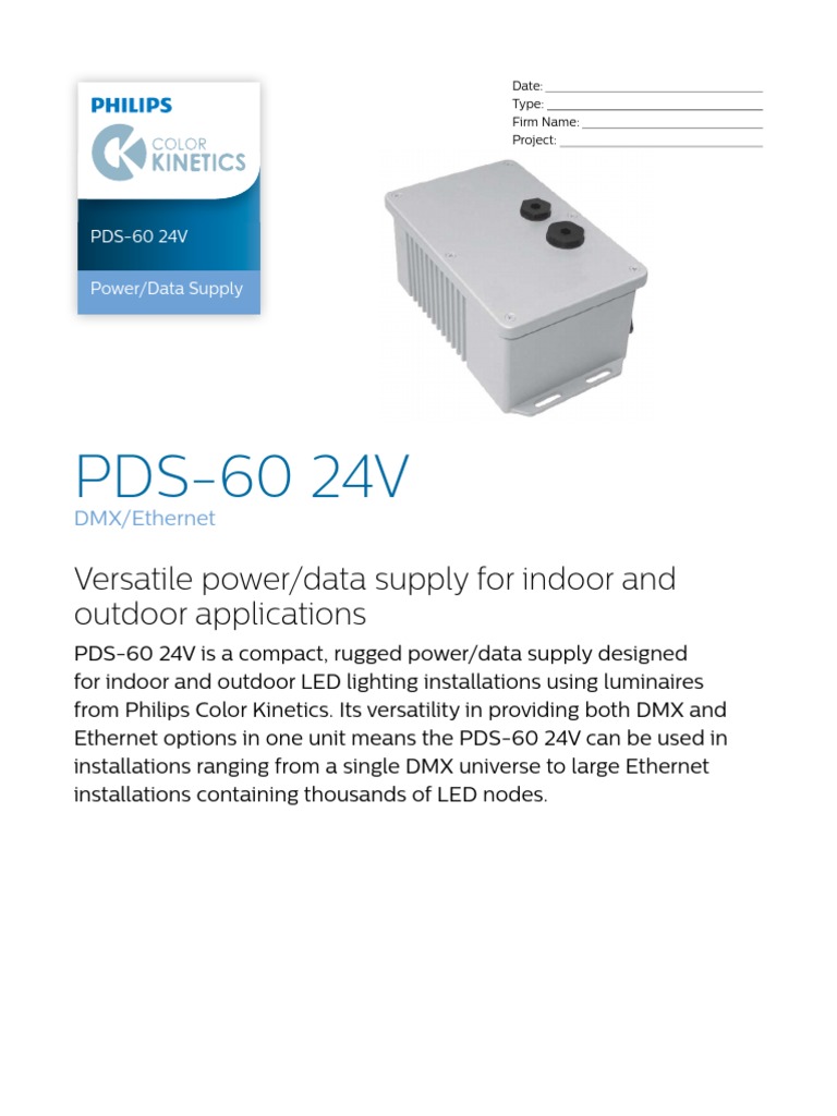 PDS-60 24V: Versatile Power/data Supply For Indoor and Outdoor ...