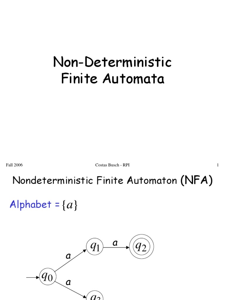 Non Deterministic Finite Automata Pdf Digital Electronics Models Of Computation