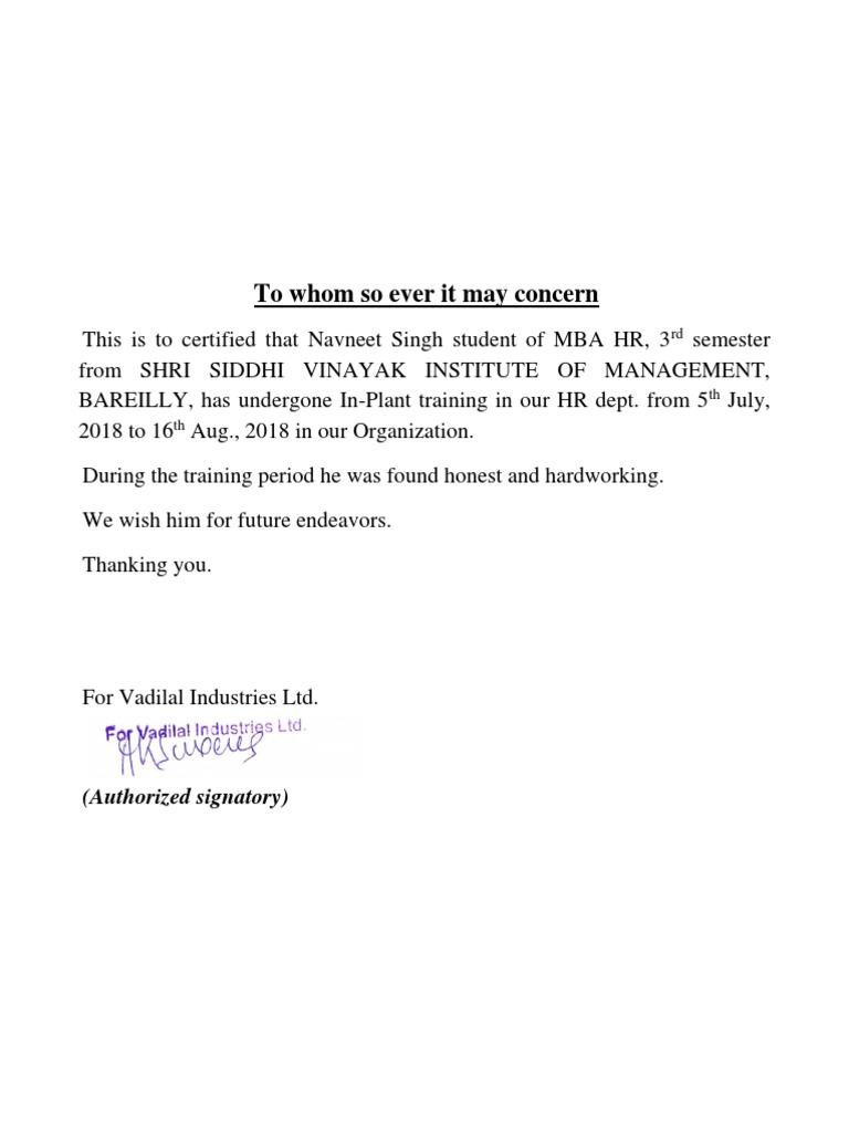 To Whom So Ever It May Concern | PDF