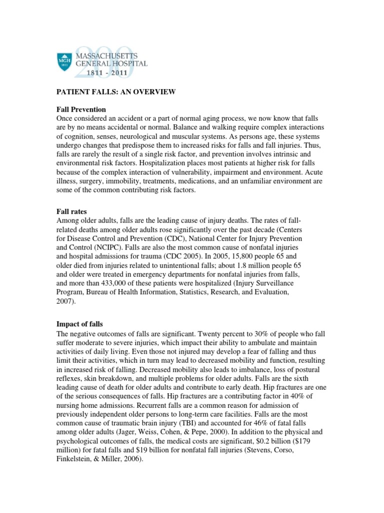 Patient Falls - An Overview | PDF | Preventive Healthcare | Emergency ...