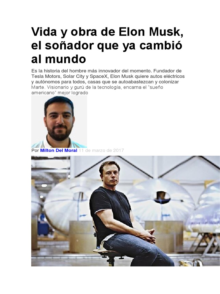 Elon Musk: Innovador y Visionario Global | PDF | Elon Musk | Business