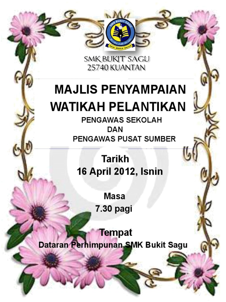 Buku Program Majlis Penyampaian Watikah Pelantikan Pengawas | PDF Buku Program Majlis Penyampaian Watikah Pelantikan Pengawas | PDF