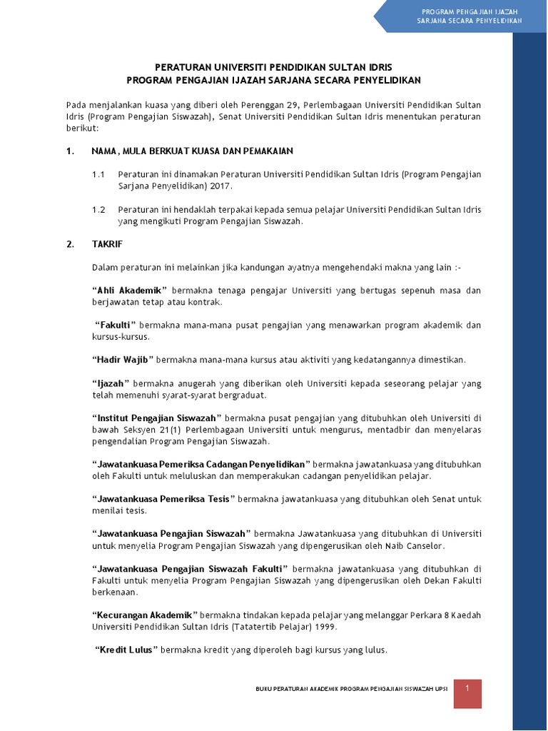 Master Guide UPSI | PDF