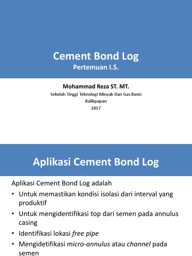 1.5. Cement Bond Log | PDF