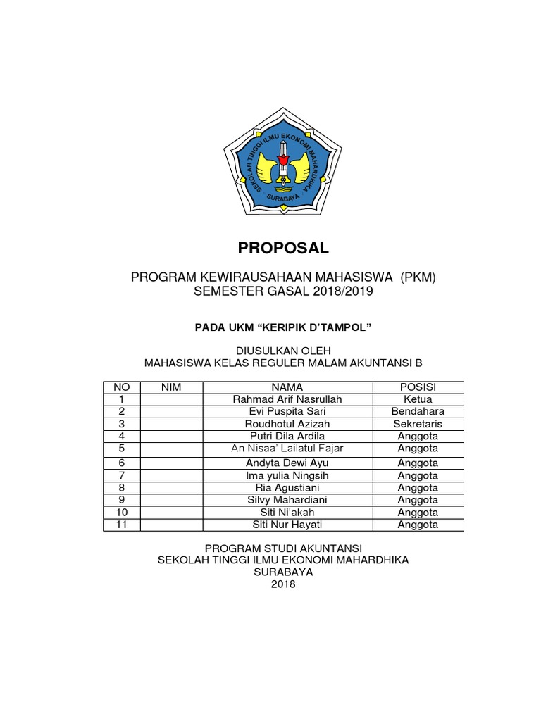 Contoh Cover PKM | PDF