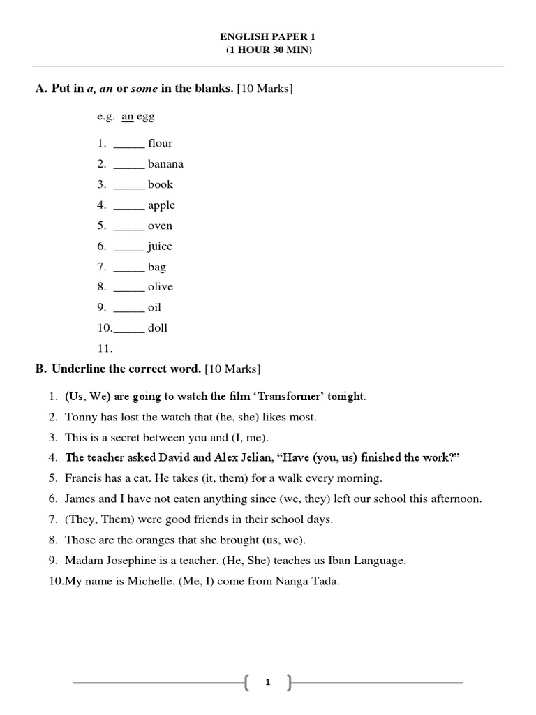 Exam Form 1 English PT3 Format | Download Free PDF | Leopard | Jaguar