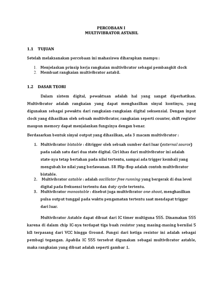 2 Multivibrator Astabil | PDF
