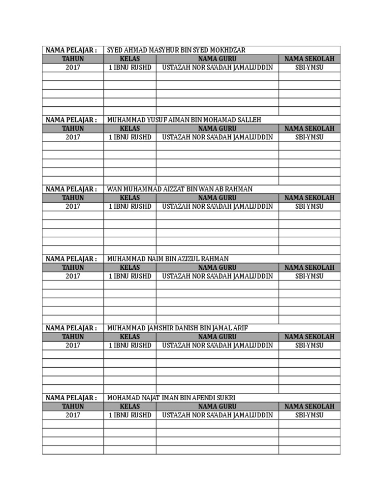 Nama Depan Fail Pelajar | PDF | Olahraga & Rekreasi
