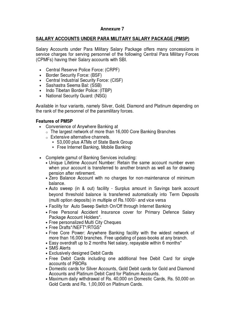 Annexure 7 PDF | PDF | Overdraft | Debit Card