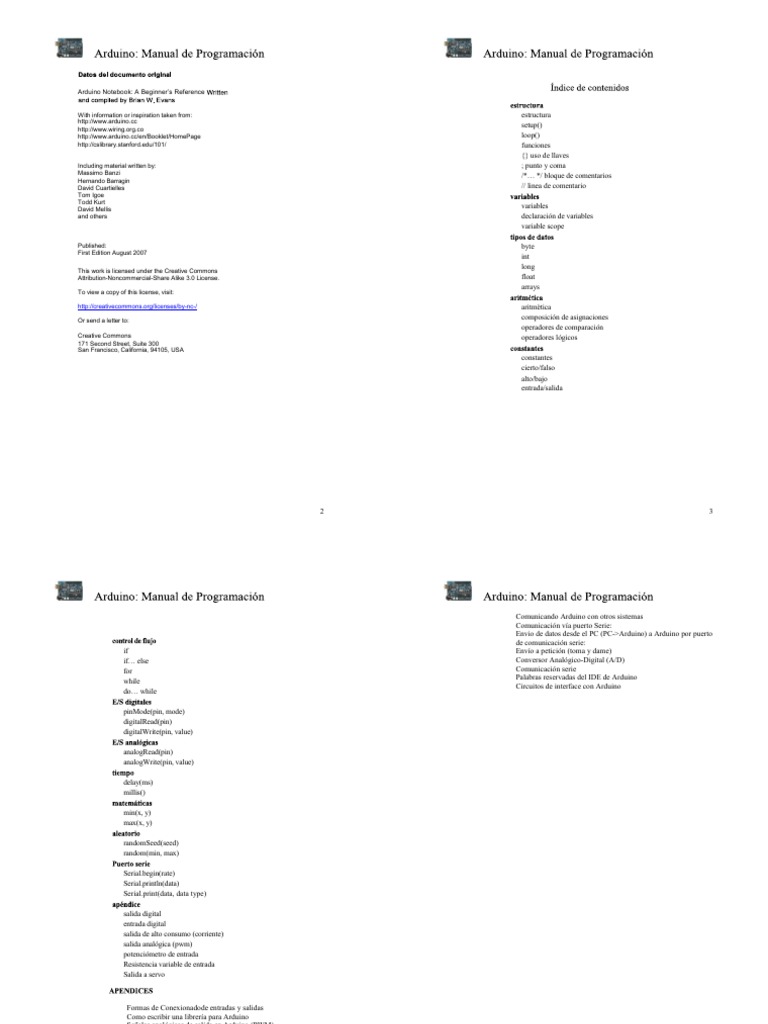 Manual y Programacion en Arduino | PDF | Programa de computadora ...