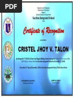 Certificates - Mr. & Miss Intramurals - Recognition | PDF