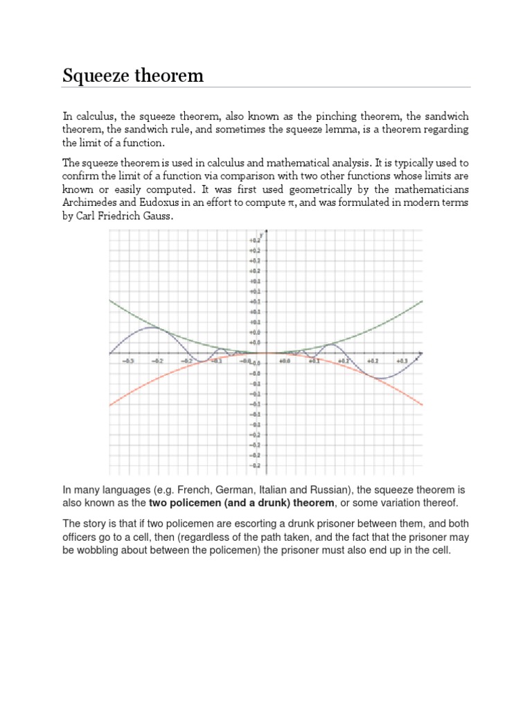 Squeeze Theorem | PDF