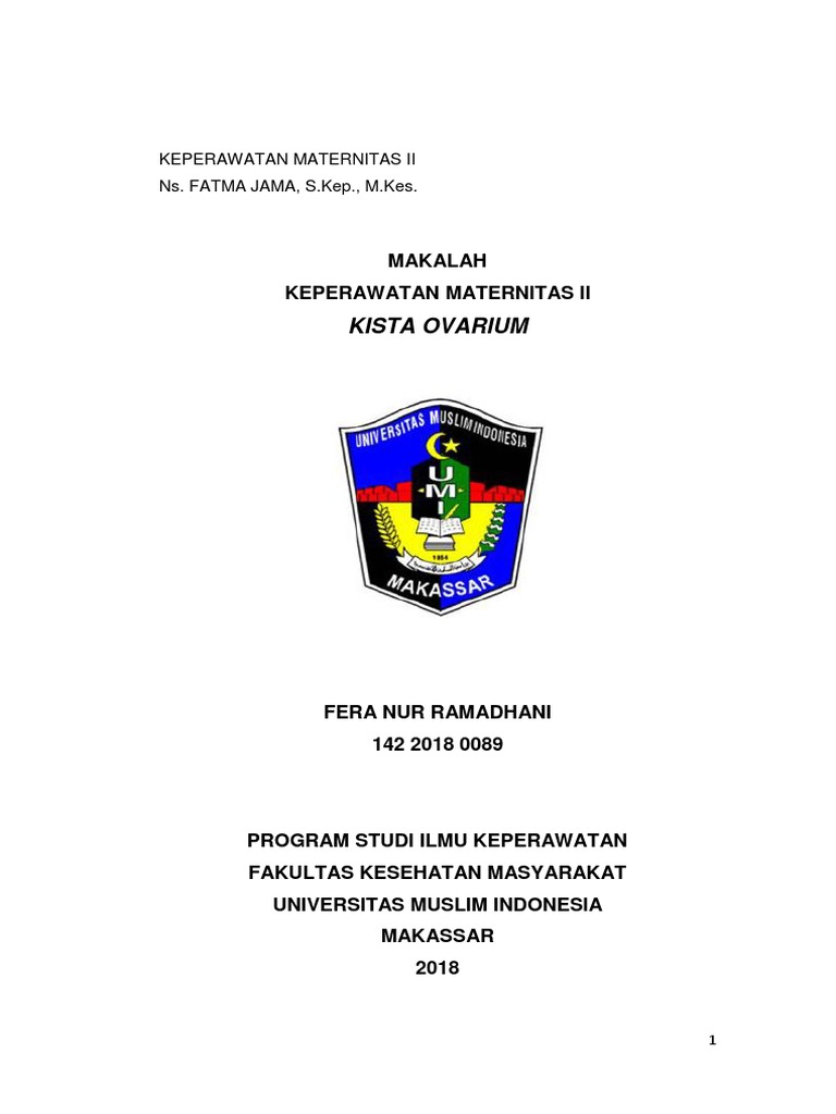 Operasi Kista Ovarium: Panduan Keperawatan | PDF