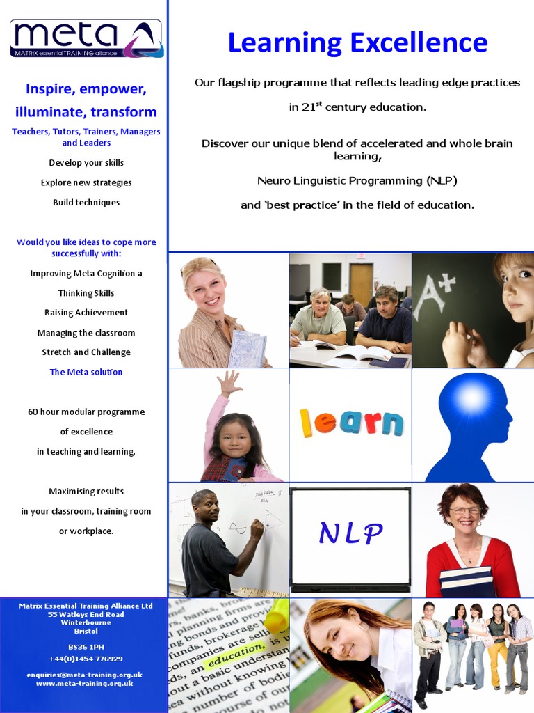 Learning Excellence Programme | PDF | Neuro Linguistic Programming | Metacognition