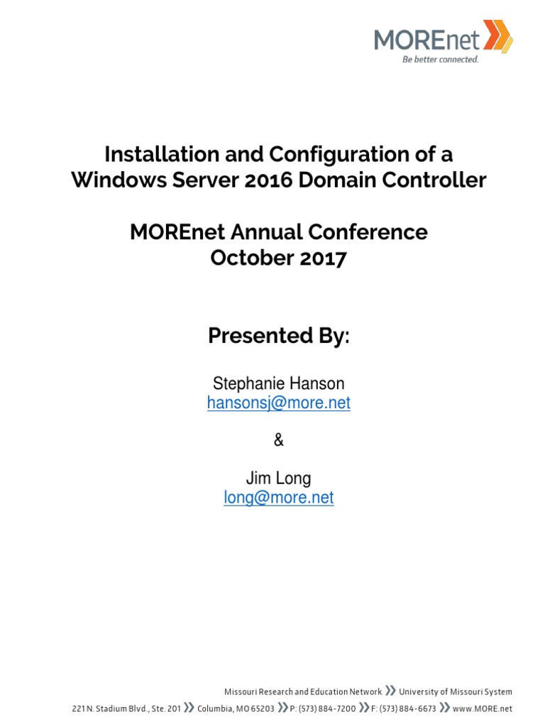 Install & Secure Windows Server 2016 Domain Controller PDF | PDF | Active Directory | Ip Address
