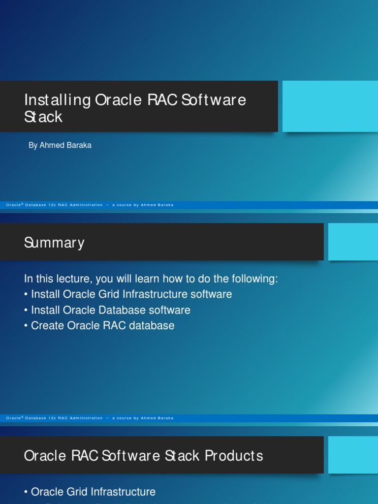 Installing Oracle Rac Software Stack Pdf Oracle Database Databases