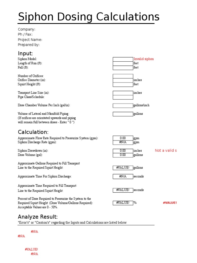 Siphon Dosing Calculations: Determining Flow Rates, Dose Volumes, and ...