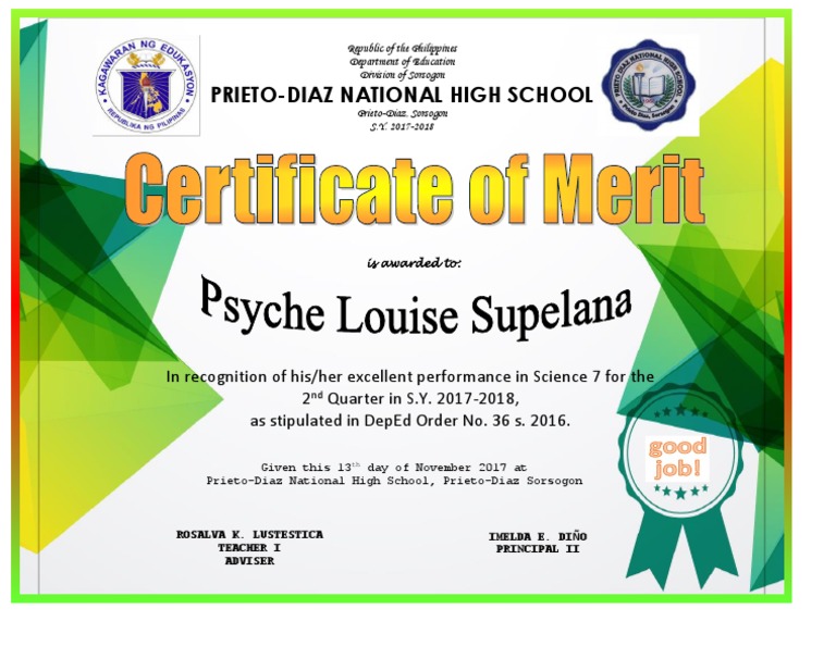 Certificate of Merit in Science | PDF
