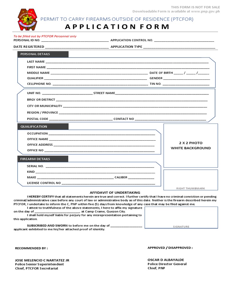 Ptcfor Application Form 2023 - Printable Forms Free Online