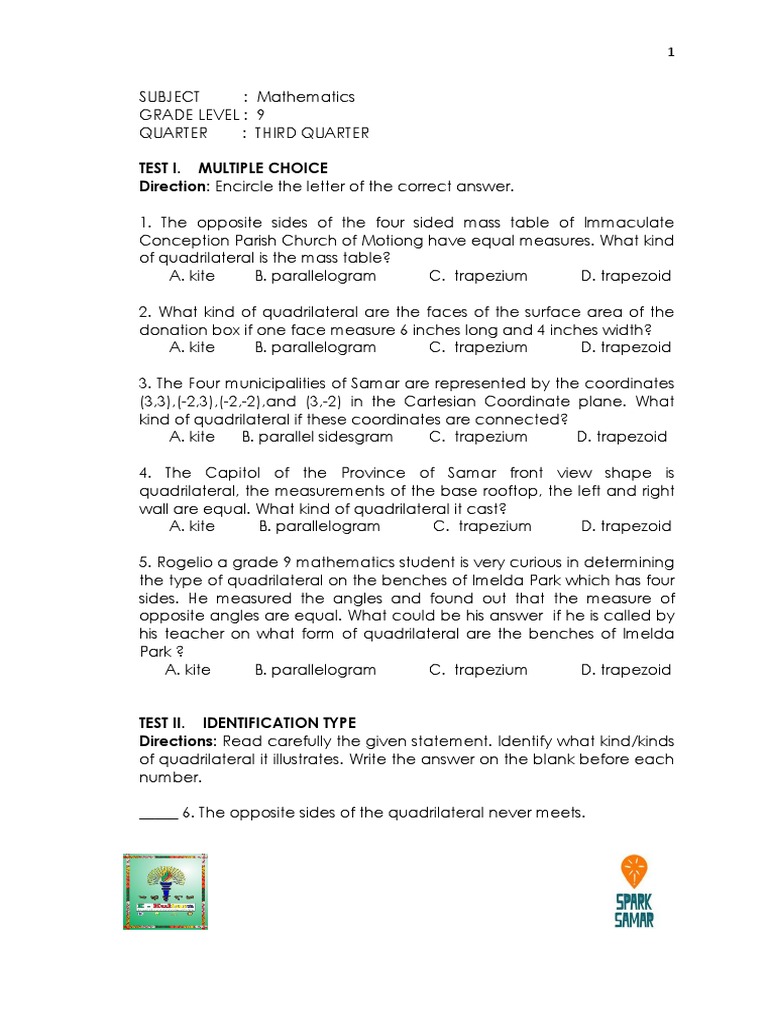 Grade 9 3rd Quarter | PDF | Rectangle | Classical Geometry