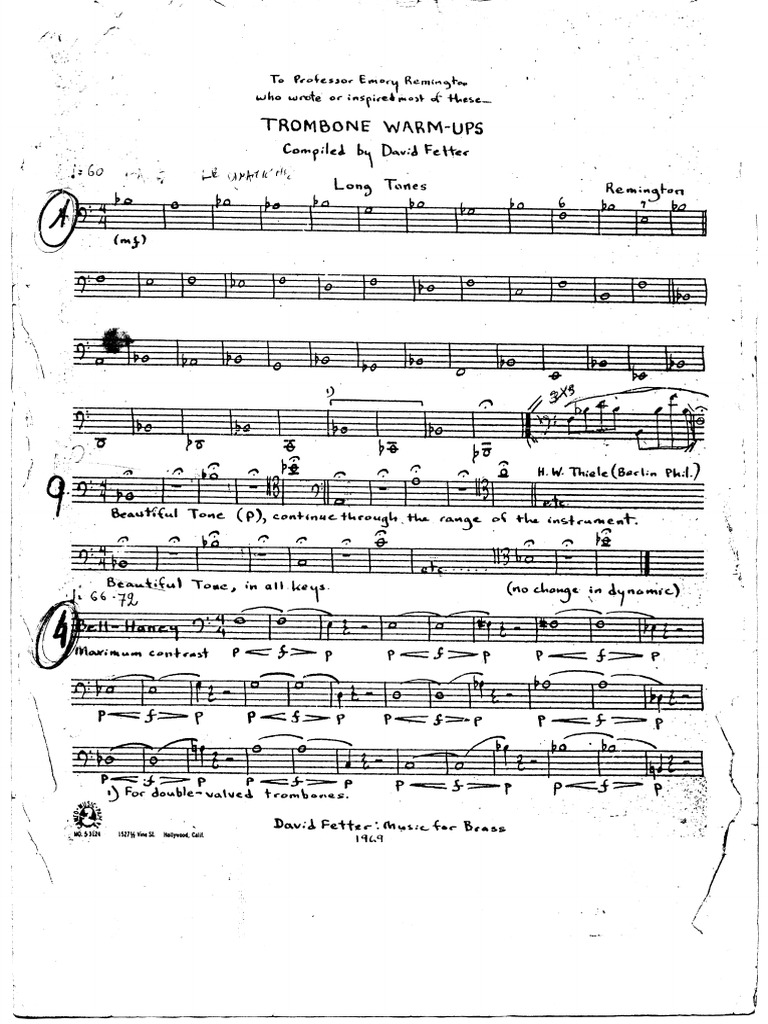 Trombone Warm-Up by David Felter PDF | PDF