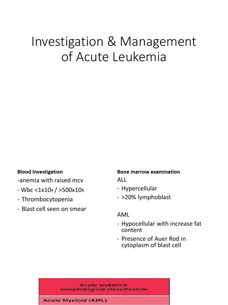 Investigation & Management of Acute Leukemia | PDF