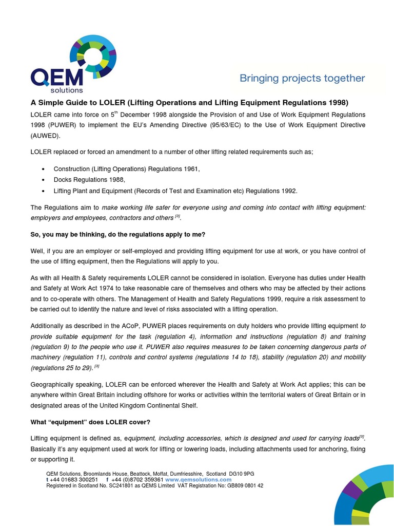 A Simple Guide To Loler | PDF | Safety | Business