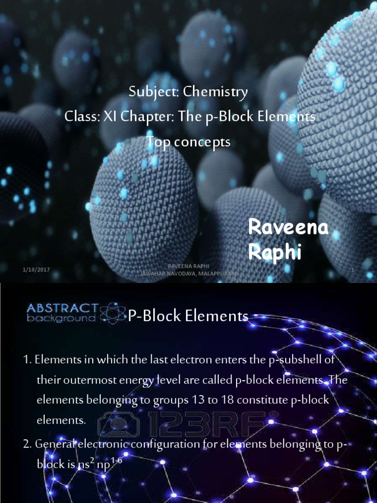 P Block Elements Notes Class 12 | Download Free PDF | Carbon | Chemical ...