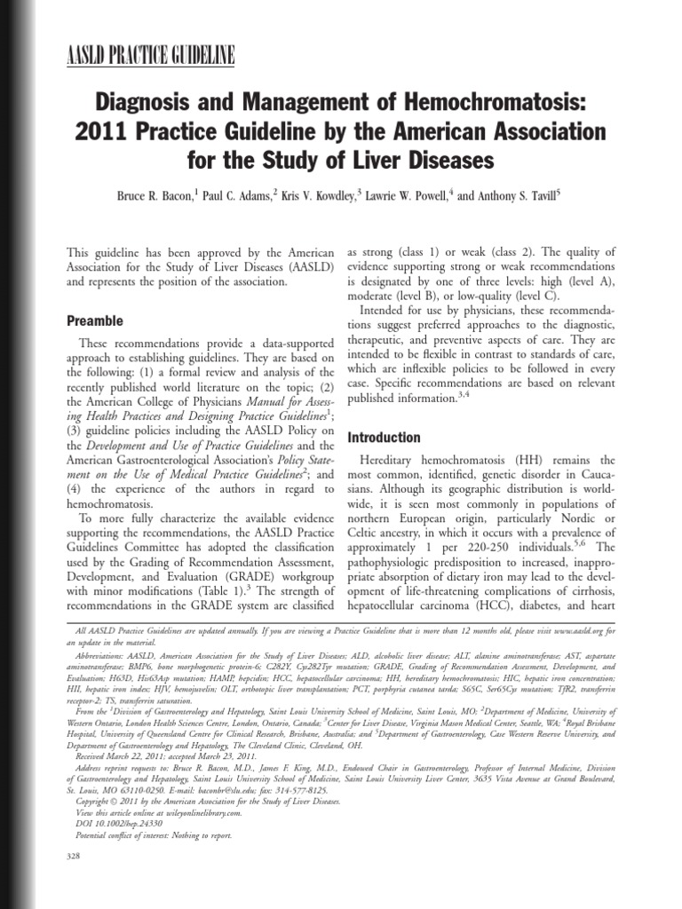 Hemochromatosis 2011 PDF | PDF
