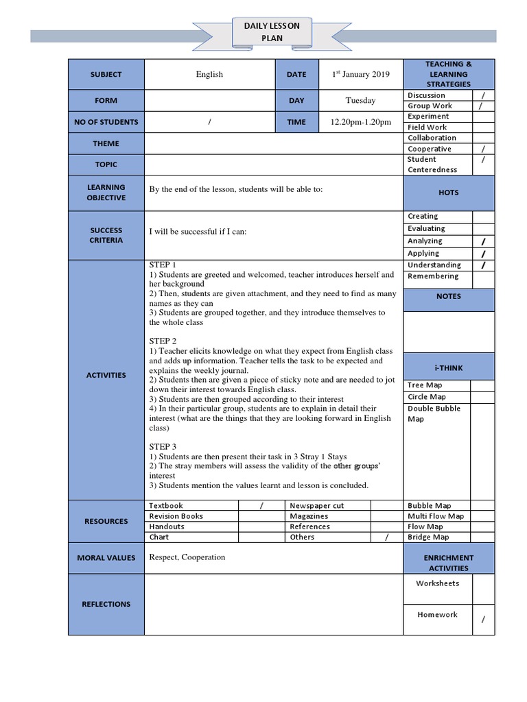 Template LN Upper Form | PDF | Communication | Behavior Modification