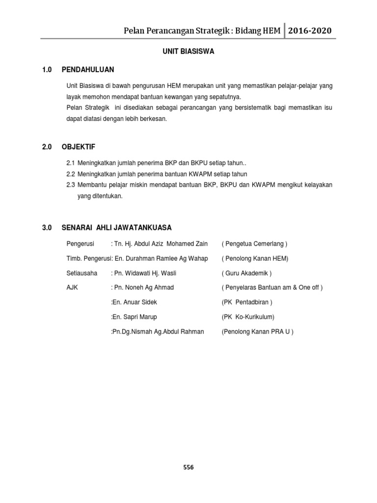 Contoh Pelan Strategik Hem Kebajikan & Biasiswa PDF | PDF | Bisnis
