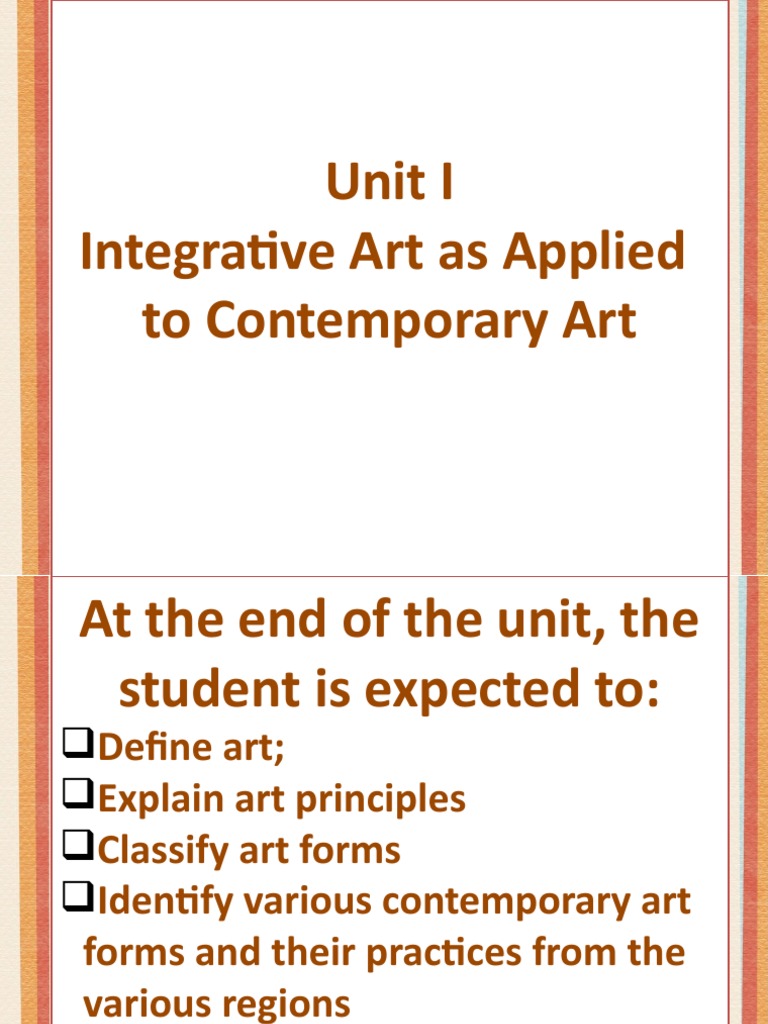 Unit I Integrative Art As Applied To Contemporary Art | PDF ...