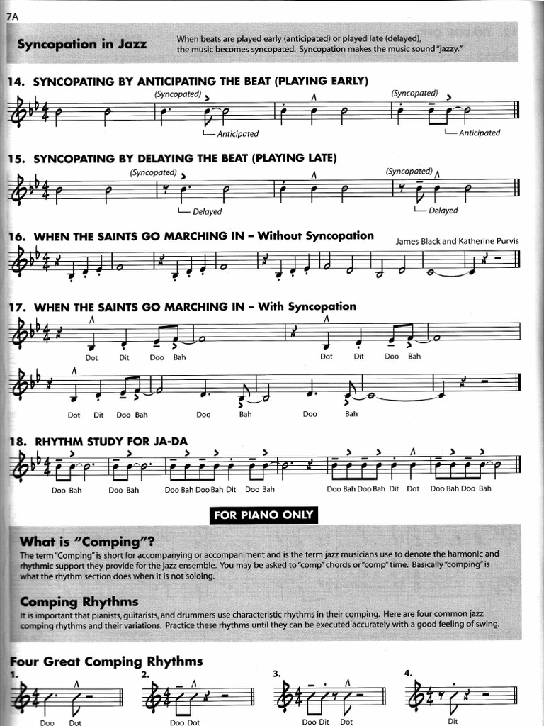 Exploring Syncopation and Comping Rhythms through Jazz Standards | PDF