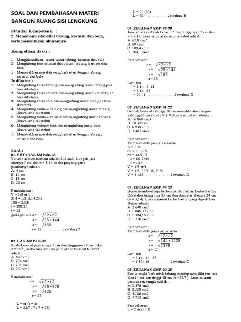 Soal Dan Pembahasan Materi Bangun Ruang | PDF | Metode & Bahan Ajar | Griya & Taman
