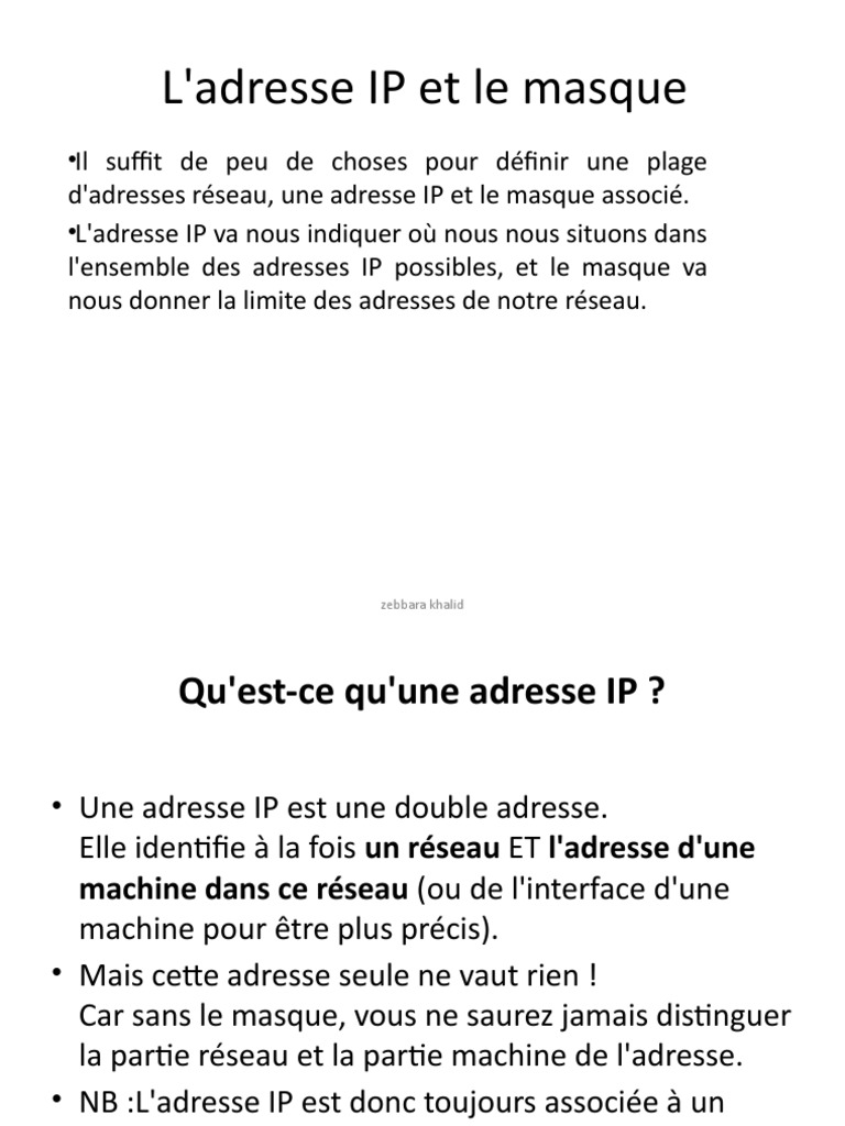 Plage Dadressage | PDF | Adresse IP | Mise en réseau