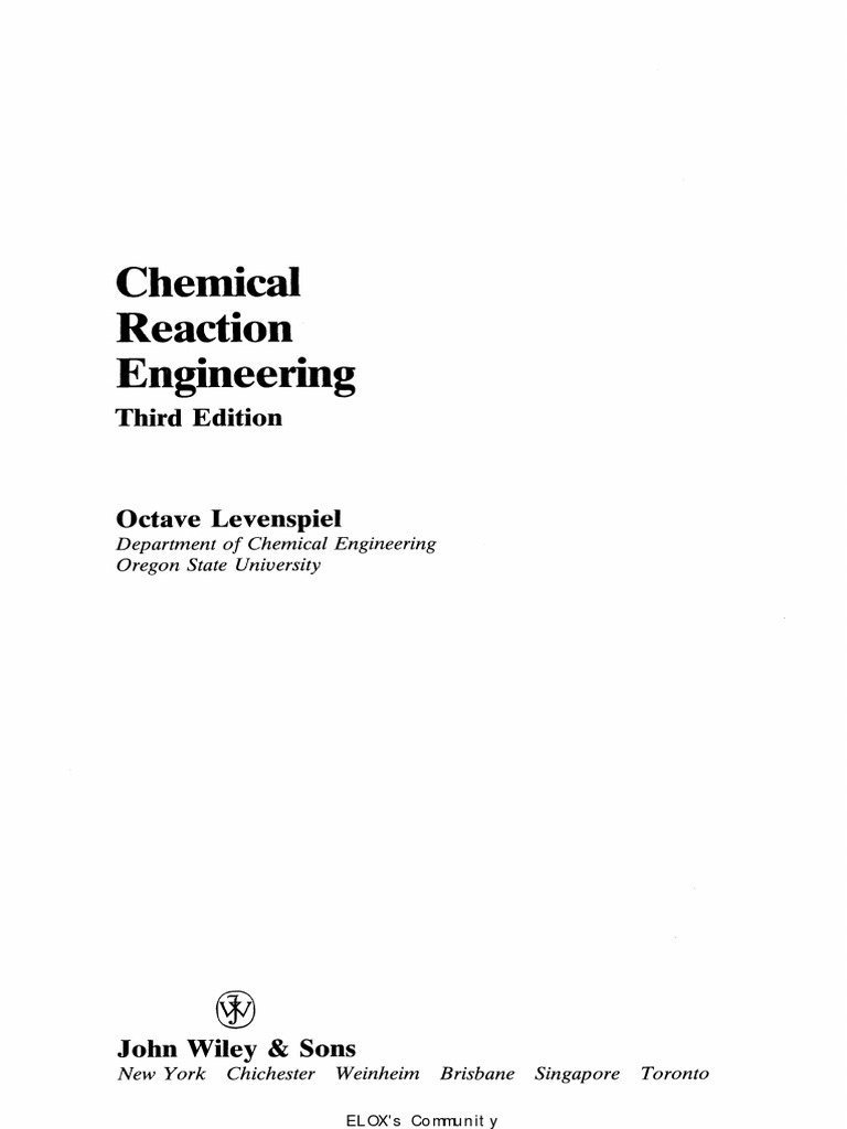 Chemical Reaction Engineering: Third Edition | PDF
