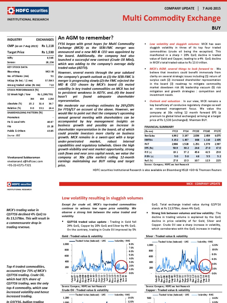Multi Commodity Exchange: An AGM To Remember? | PDF | Commodity Markets ...