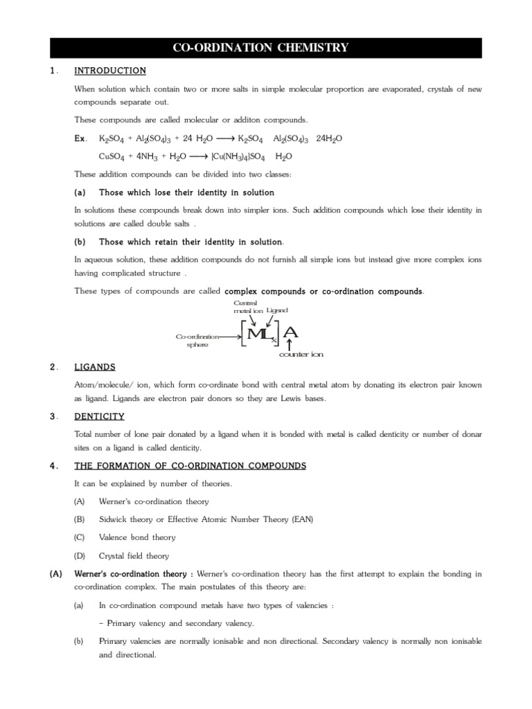 Coordination Chemistry | PDF | Coordination Complex | Ligand