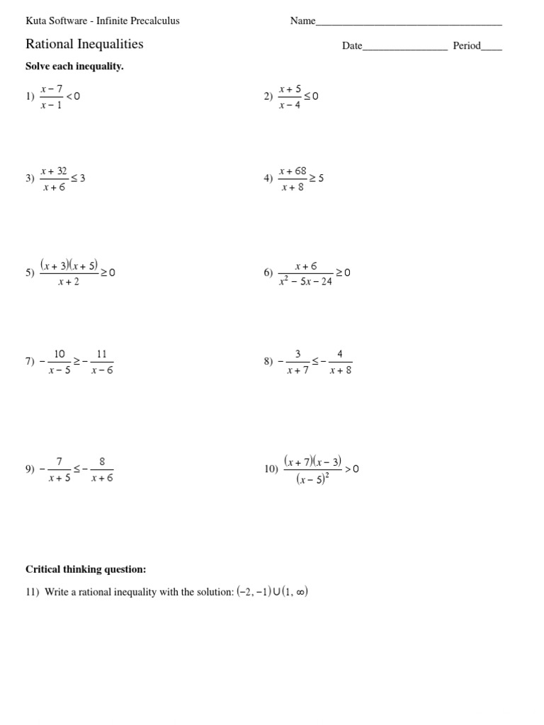 02 - Rational Inequalities | PDF | Teaching Mathematics | Mathematical ...