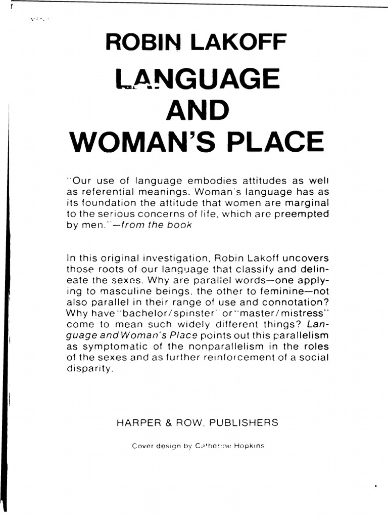 Robin Tolmach Lakoff-The Language War (2001) | PDF | Linguistics ...